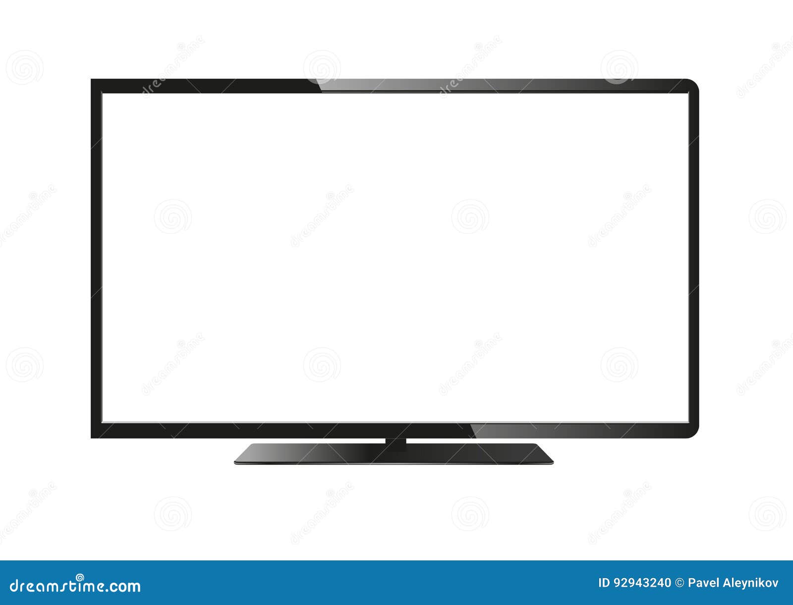 Frontal View of Widescreen Tv Monitor. Vector Image Stock Vector ...