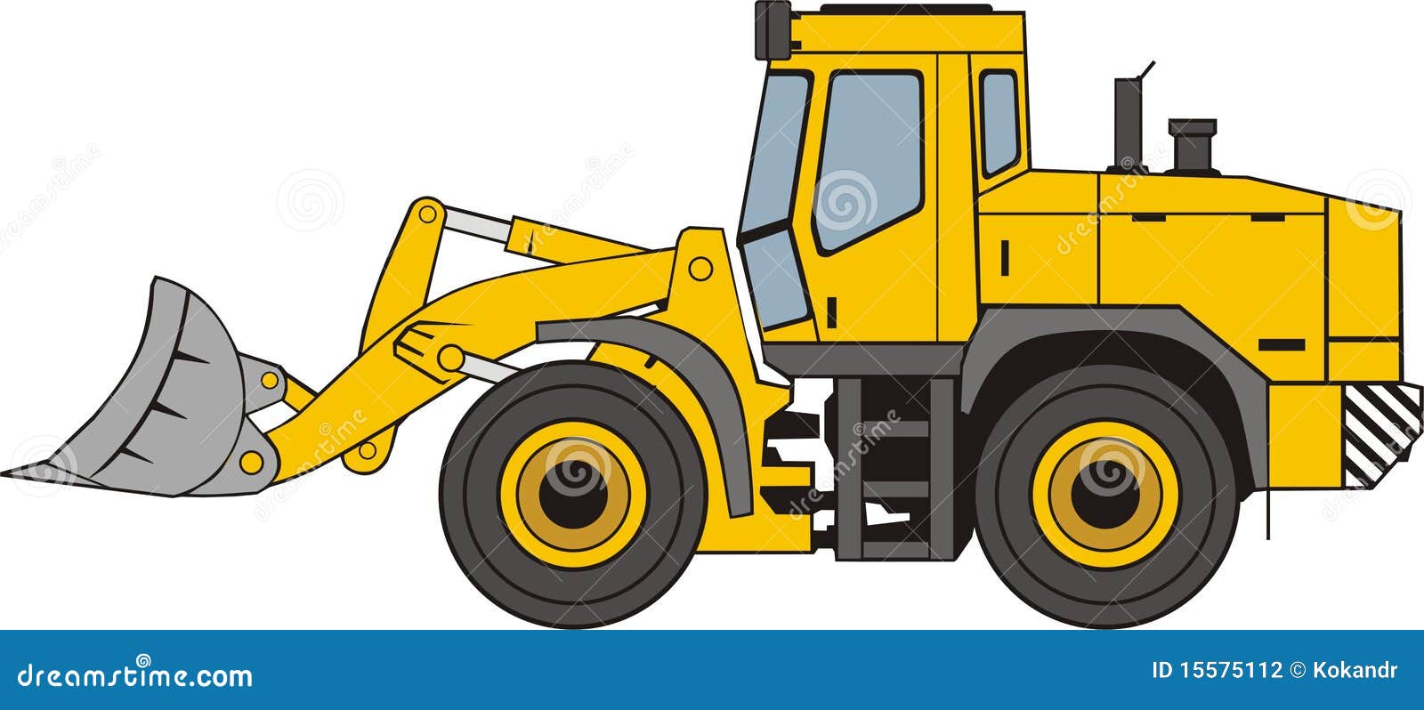 Frontale lader vector illustratie. Illustration of vrachtwagen - 15575112