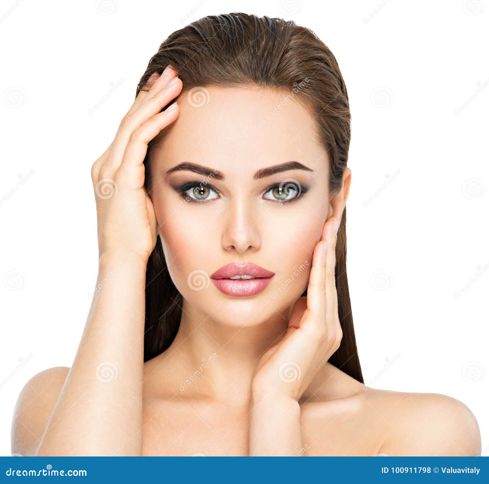 Fronte Di Bellezza Di Giovane Bella Donna Fotografia Stock - Immagine ...