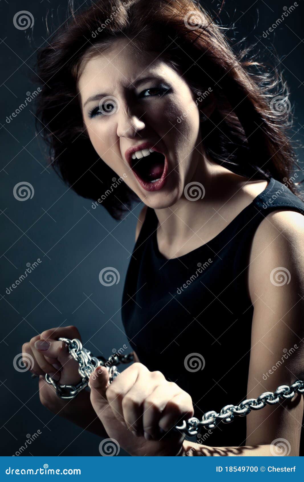 Fronte Di Rabbia Della Donna Fotografia Stock - Immagine di espressione ...