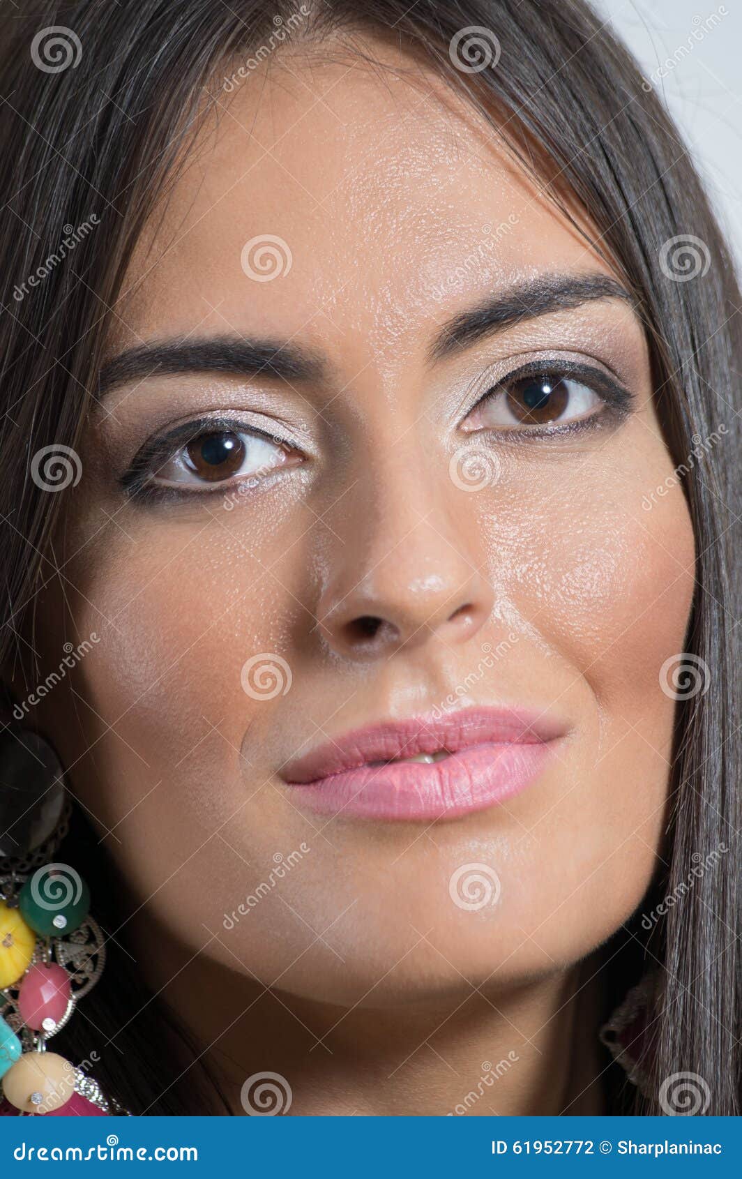 Fronte Splendido Della Donna Del Modello Di Bellezza Fotografia Stock ...