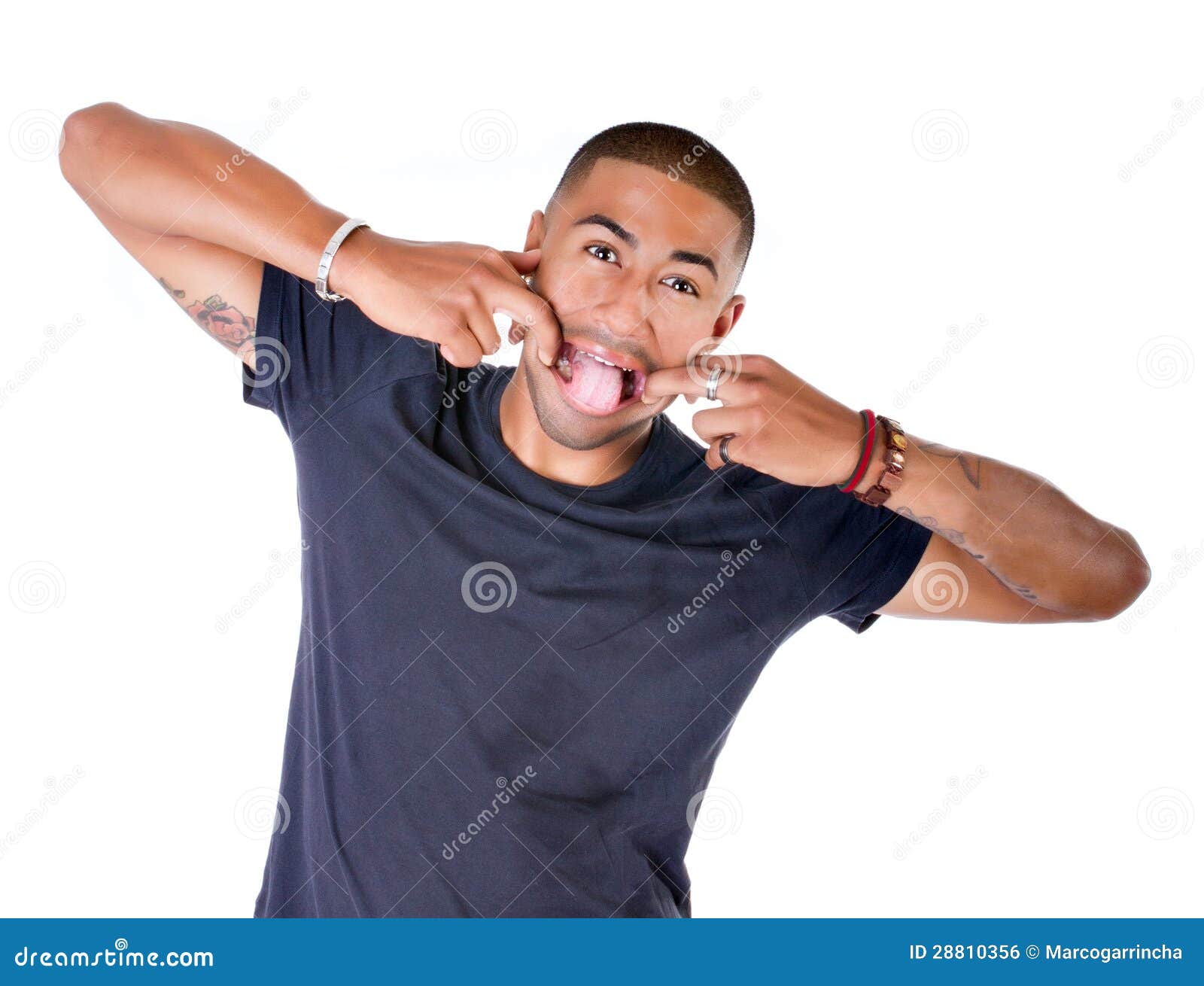 Fronte Stupido Del Ragazzo Nero Fotografia Stock - Immagine di bizzarro ...