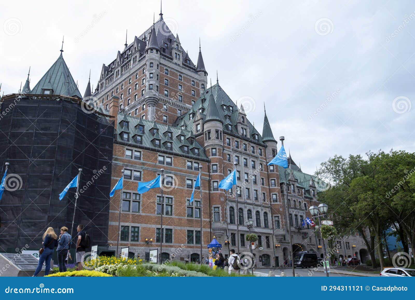 The Frontenac Castle (Fairmount Hotel) in the Old Quebec City (Canada ...