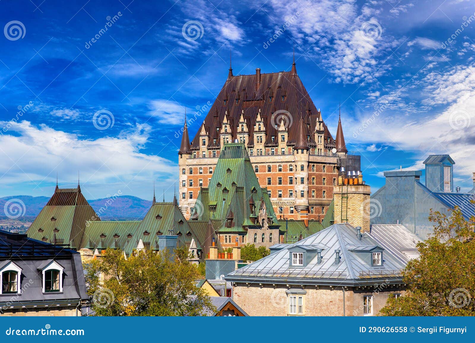 Frontenac Castle in Quebec City Stock Photo - Image of skyline ...
