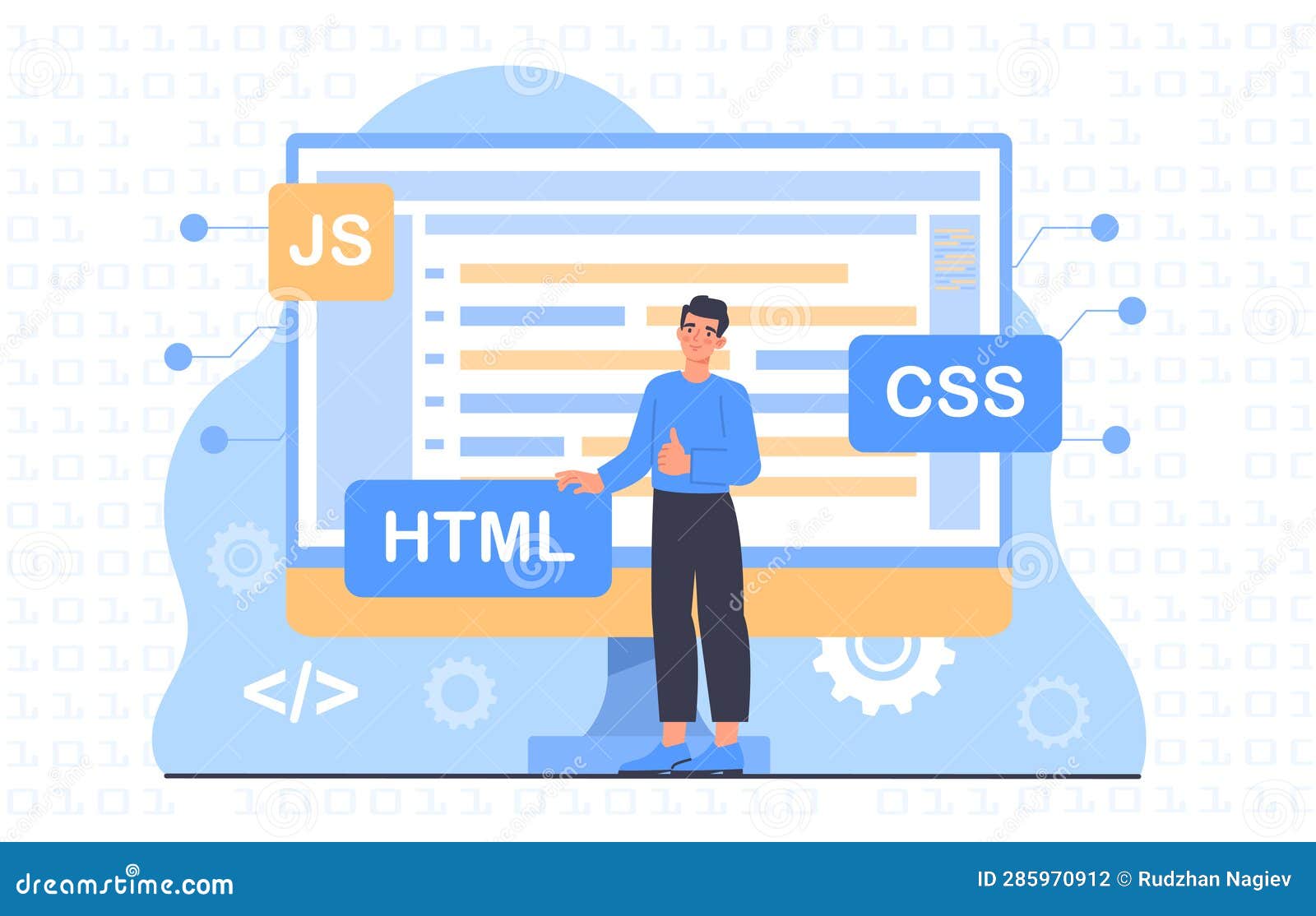 Frontend Developer Vector Concept Stock Vector - Illustration of laptop ...