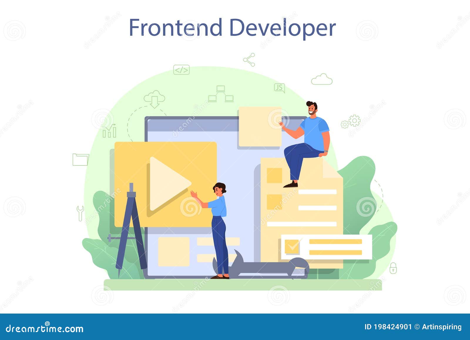 Frontend Developer Concept. Website Interface Design Improvement Stock ...