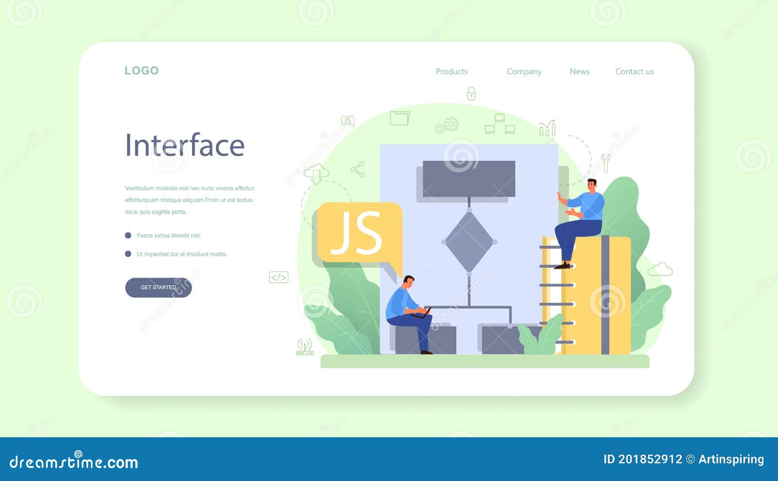Frontend Developer Web Banner or Landing Page. Website Stock Vector ...