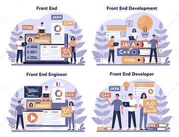 Frontend Development Concept Set. Website Interface Design Stock Vector - Illustration of ...