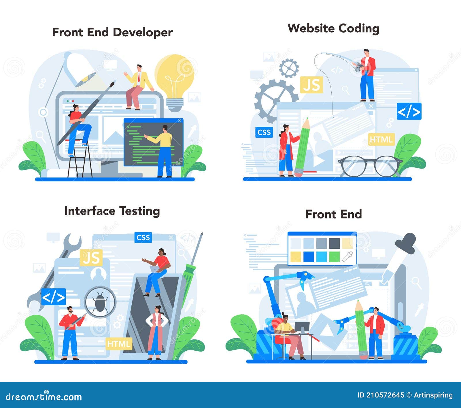 Frontend Development Concept Set. Website Interface Design Improvement ... Frontend Development Concept Set. Website Interface Design Improvement ...