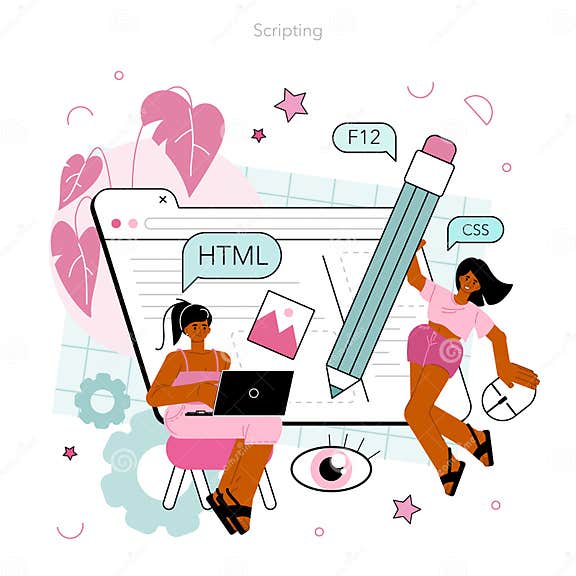 Frontend Development Concept. Website Interface Design Improvement Stock Vector - Illustration ...