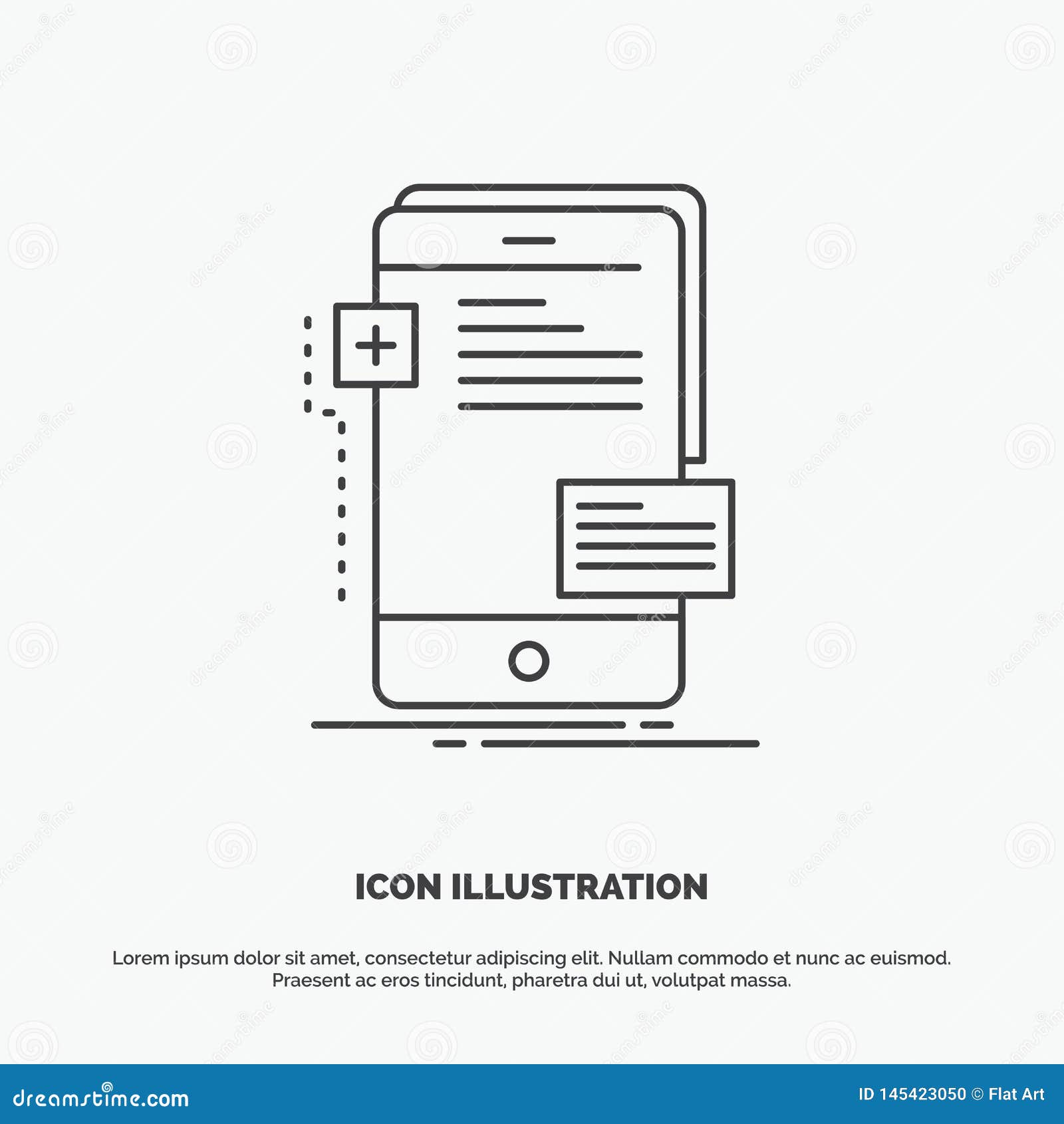 Frontend, Interface, Mobile, Phone, Developer Icon. Line Vector Gray Symbol for UI and UX ...
