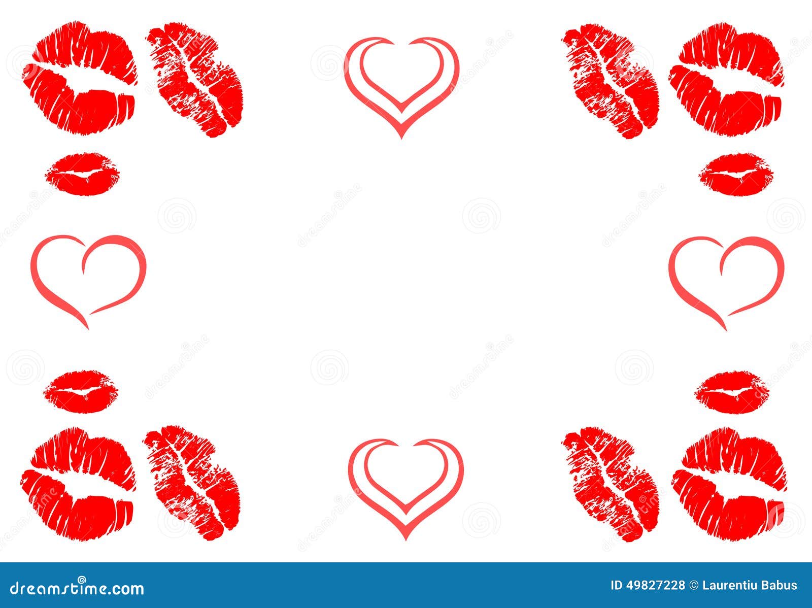 Frontera Del Marco De Los Besos Stock de ilustración - Imagen: 49827228