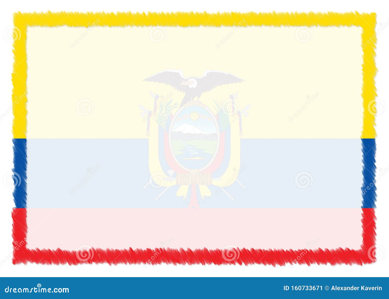 Frontera Hecha Con Bandera Nacional De Ecuador Imagen de archivo ...