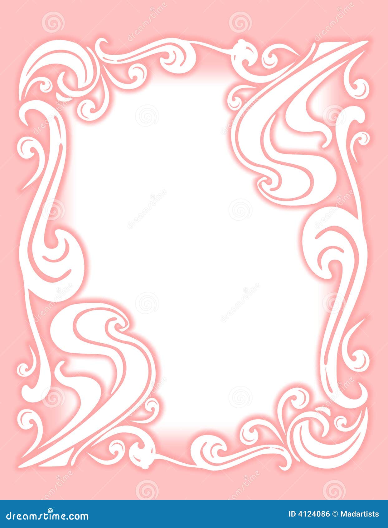 Frontera O Marco Rosada Decorativa Del Flourish Stock de ilustración ...