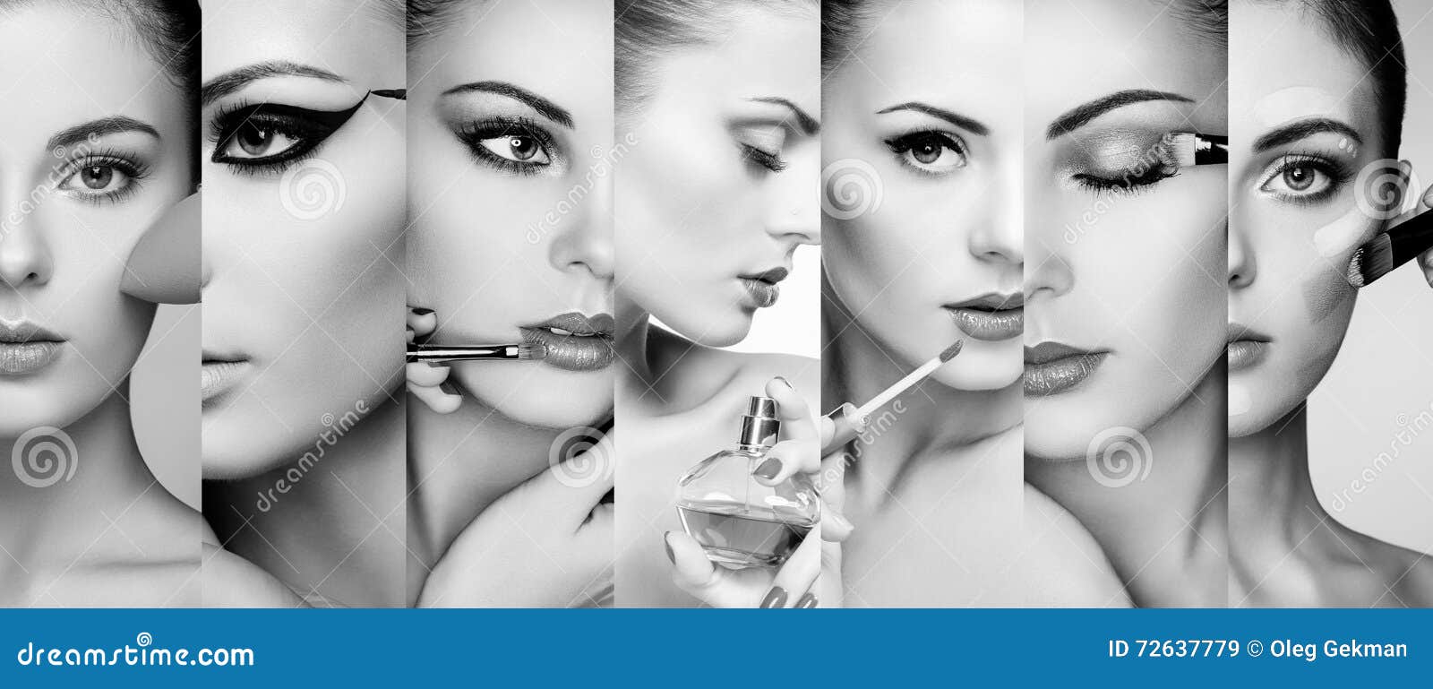 Fronti Del Collage Di Bellezza Delle Donne Immagine Stock - Immagine di ...