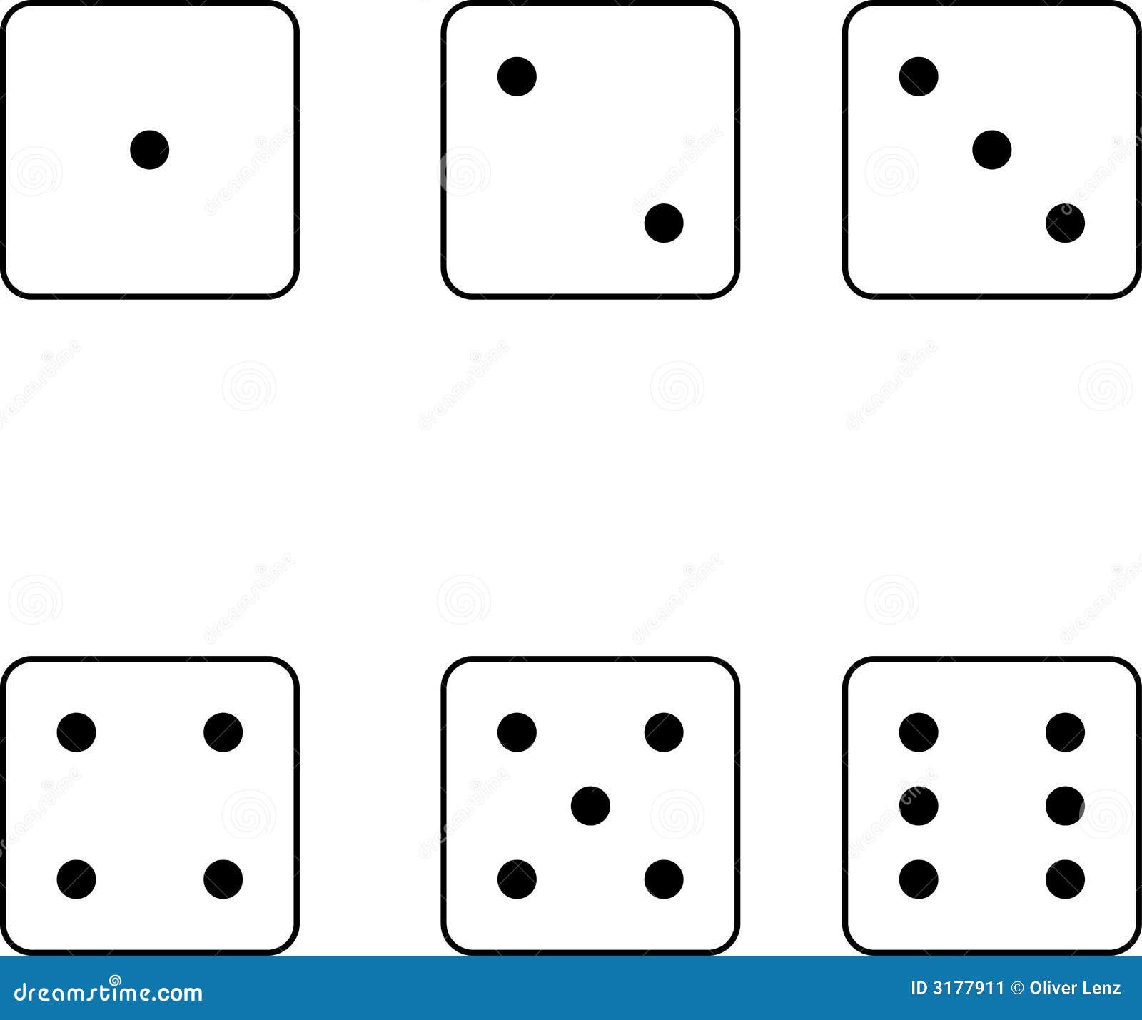Fronti Dell'insieme Dei Dadi Illustrazione Vettoriale - Illustrazione ...
