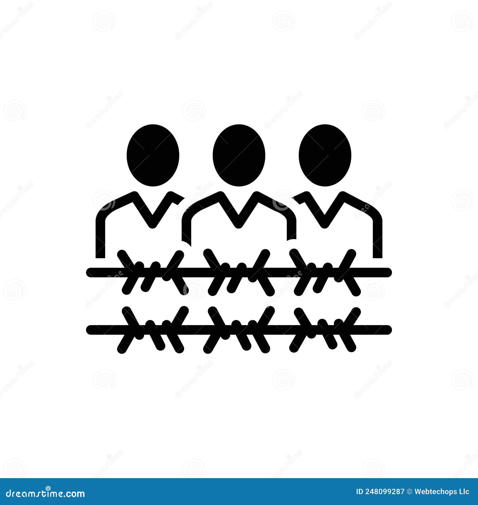 Black Solid Icon for Frontier, Border and Barbwire Stock Vector ...