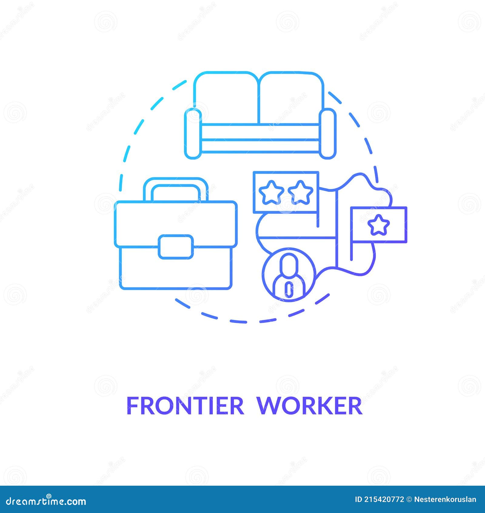 Frontier Worker Blue Gradient Concept Icon Stock Vector - Illustration ...