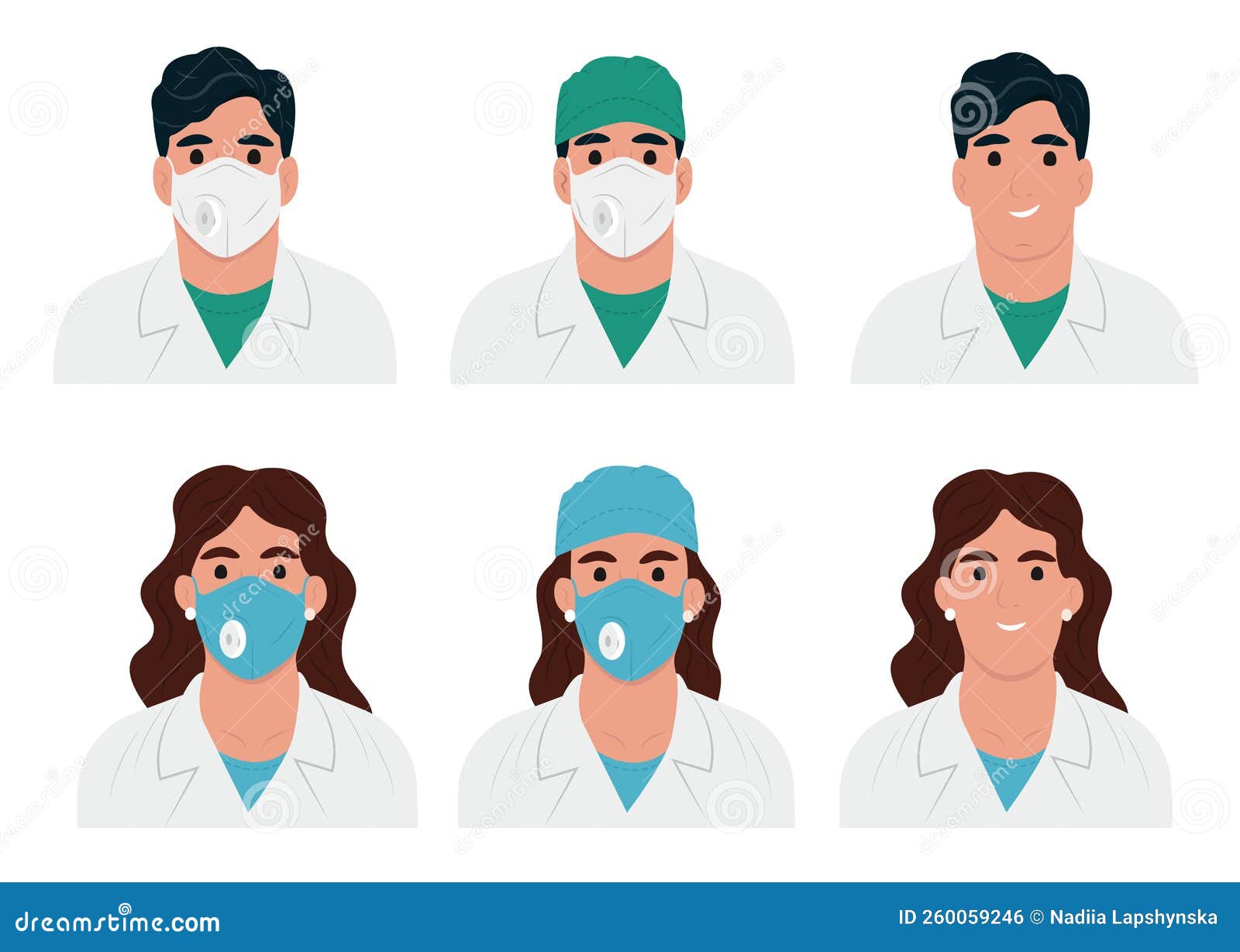 Frontline Heroes Illustration of Doctors. Flat Style Vector Stock ...