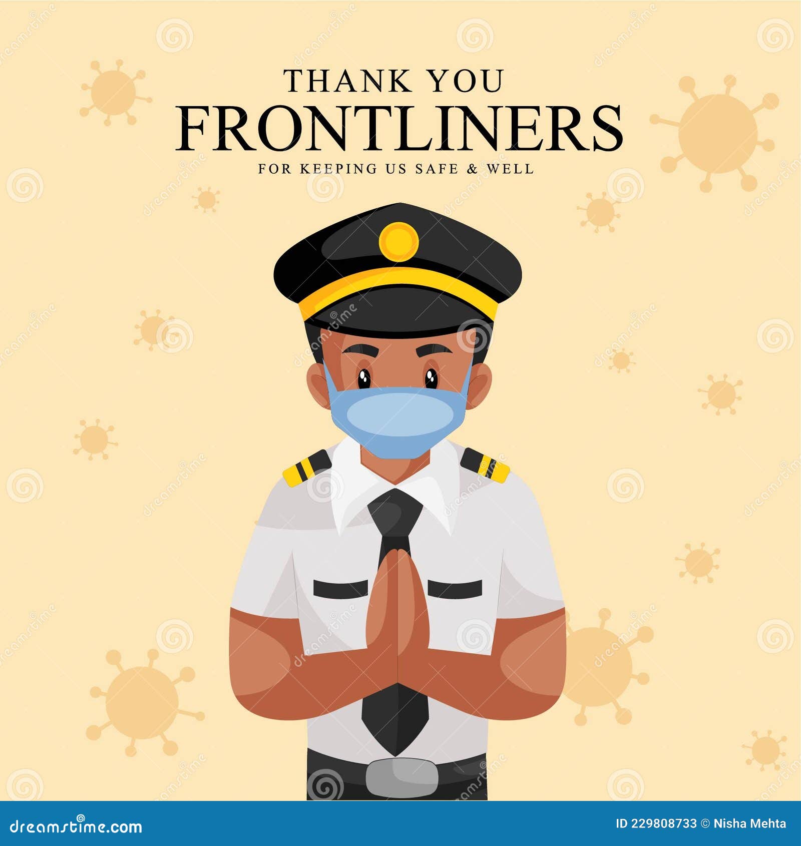 Thank You Frontliners for Keeping Us Safe and Well Banner Design Stock ...
