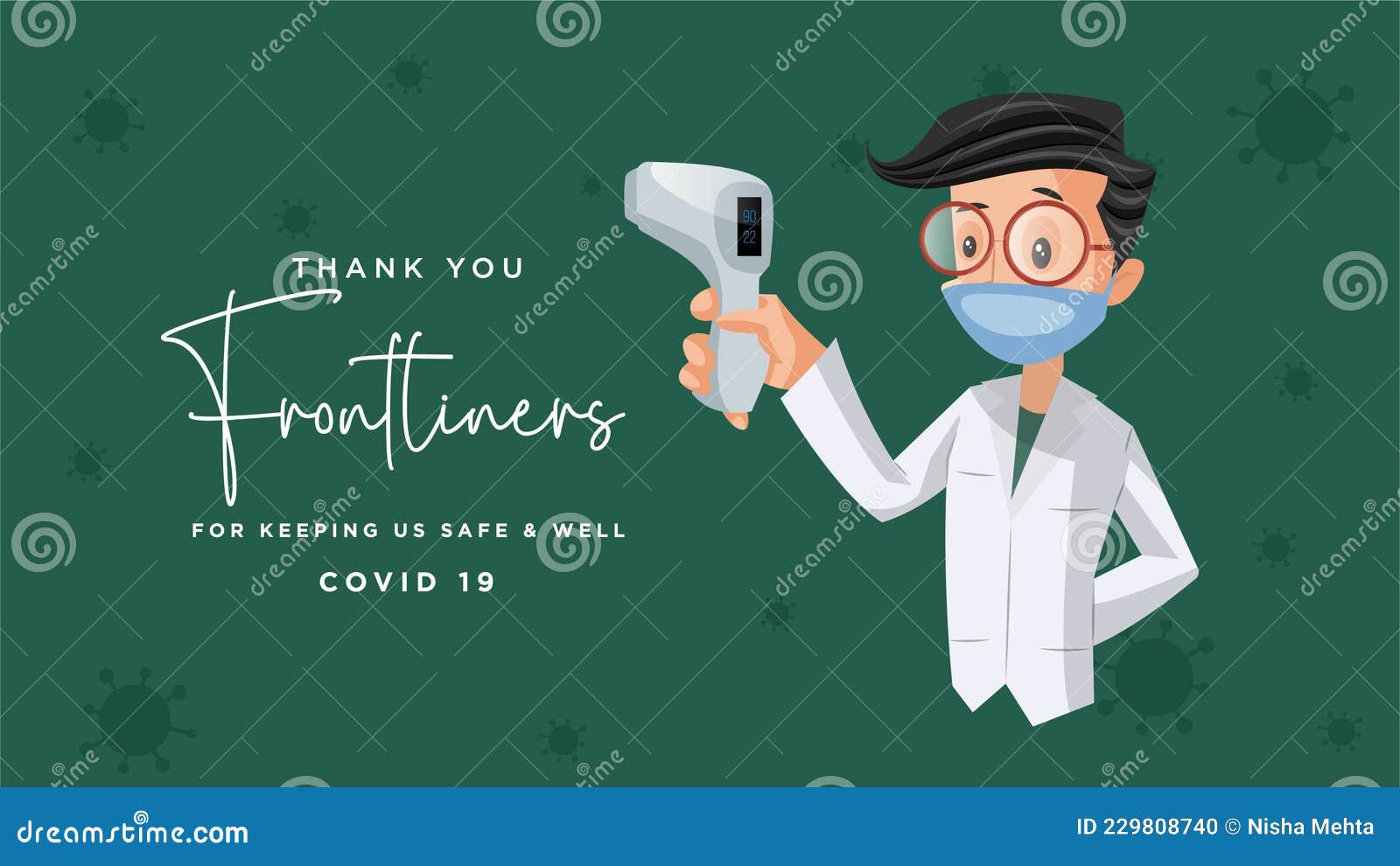 Thank You Frontliners Banner Design Stock Vector - Illustration of ...