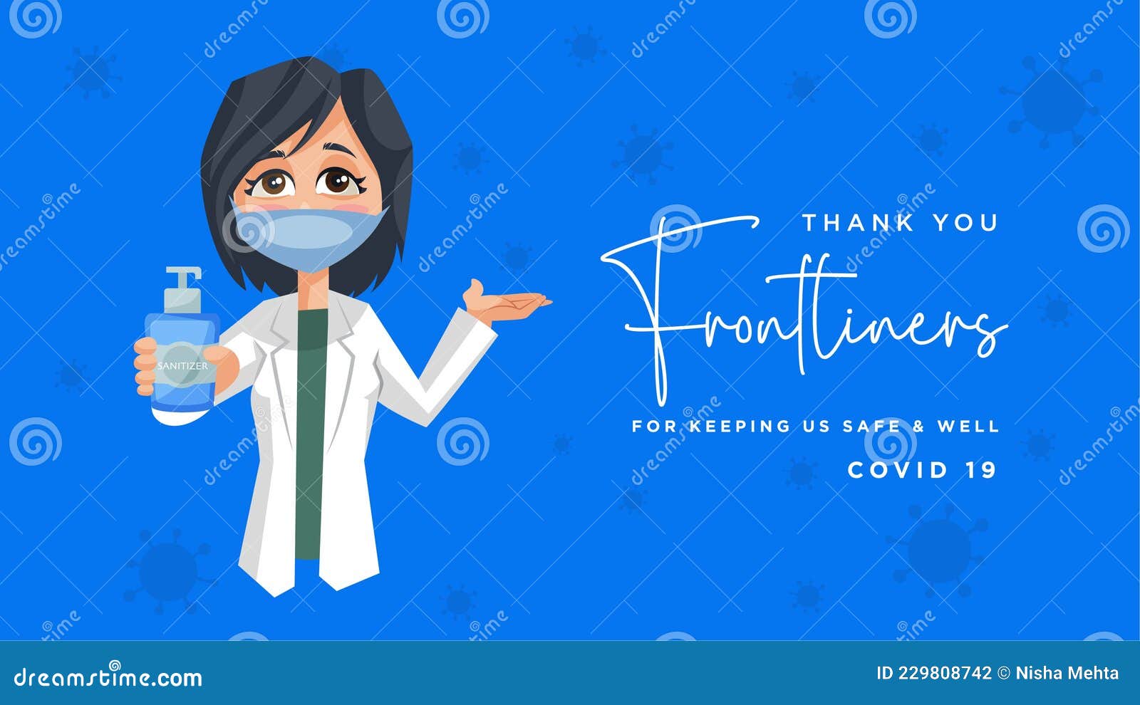 Thank You Frontliners Banner Design Stock Vector - Illustration of ...