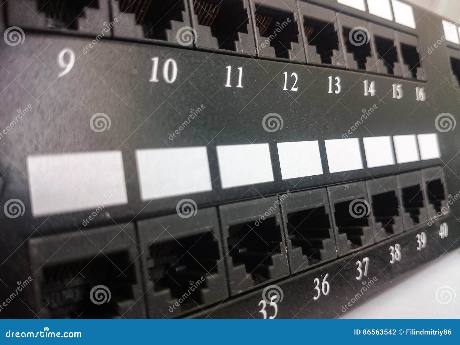 Frontside of patch panel stock photo. Image of data, cable - 86563542