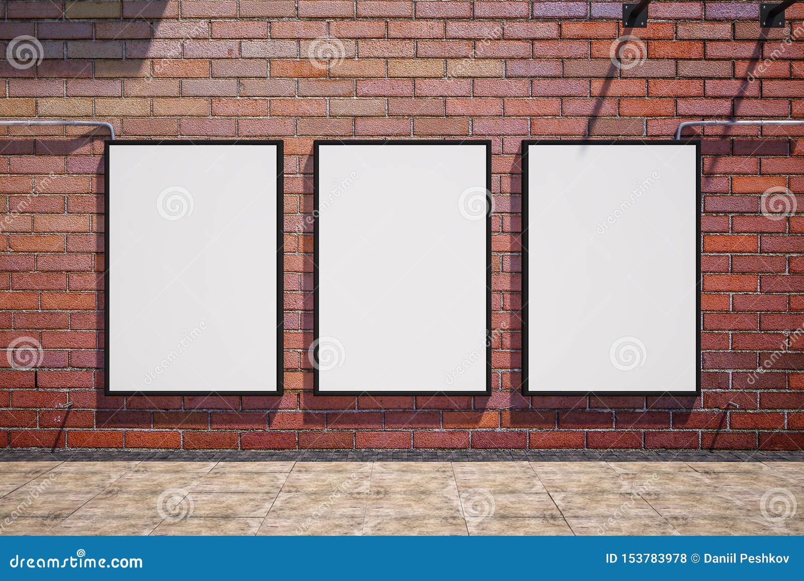 Frontview of Empty White Banners Stock Illustration - Illustration of ...