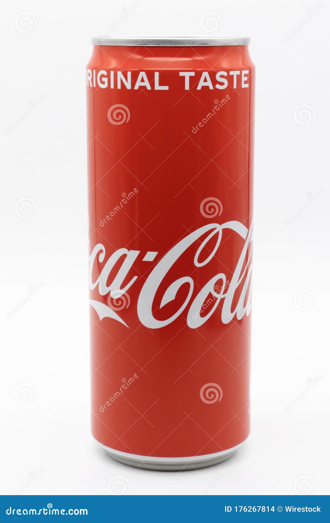 A Frontview Shot of a Red Coca Cola Can on a White Background Editorial ...