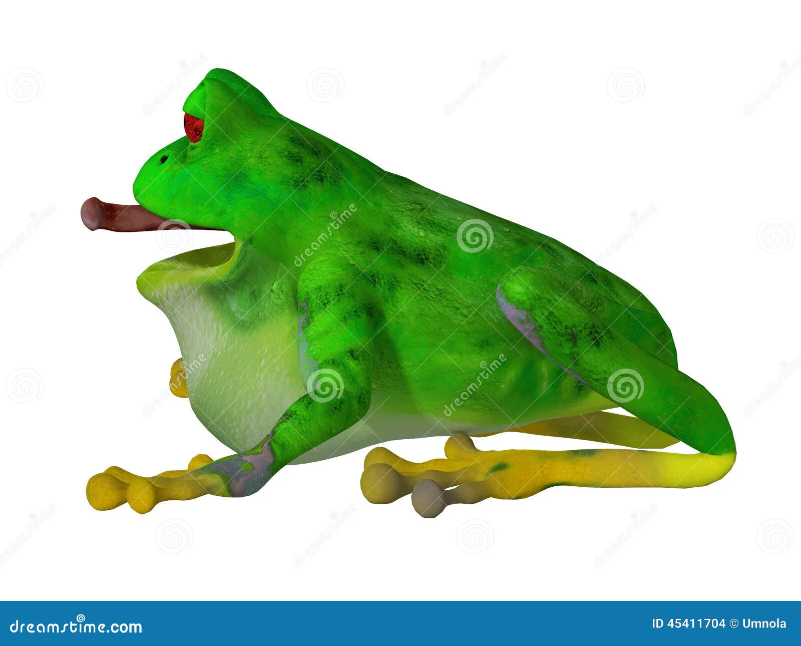 Frosch der Karikatur 3d stock abbildung. Illustration von grün - 45411704