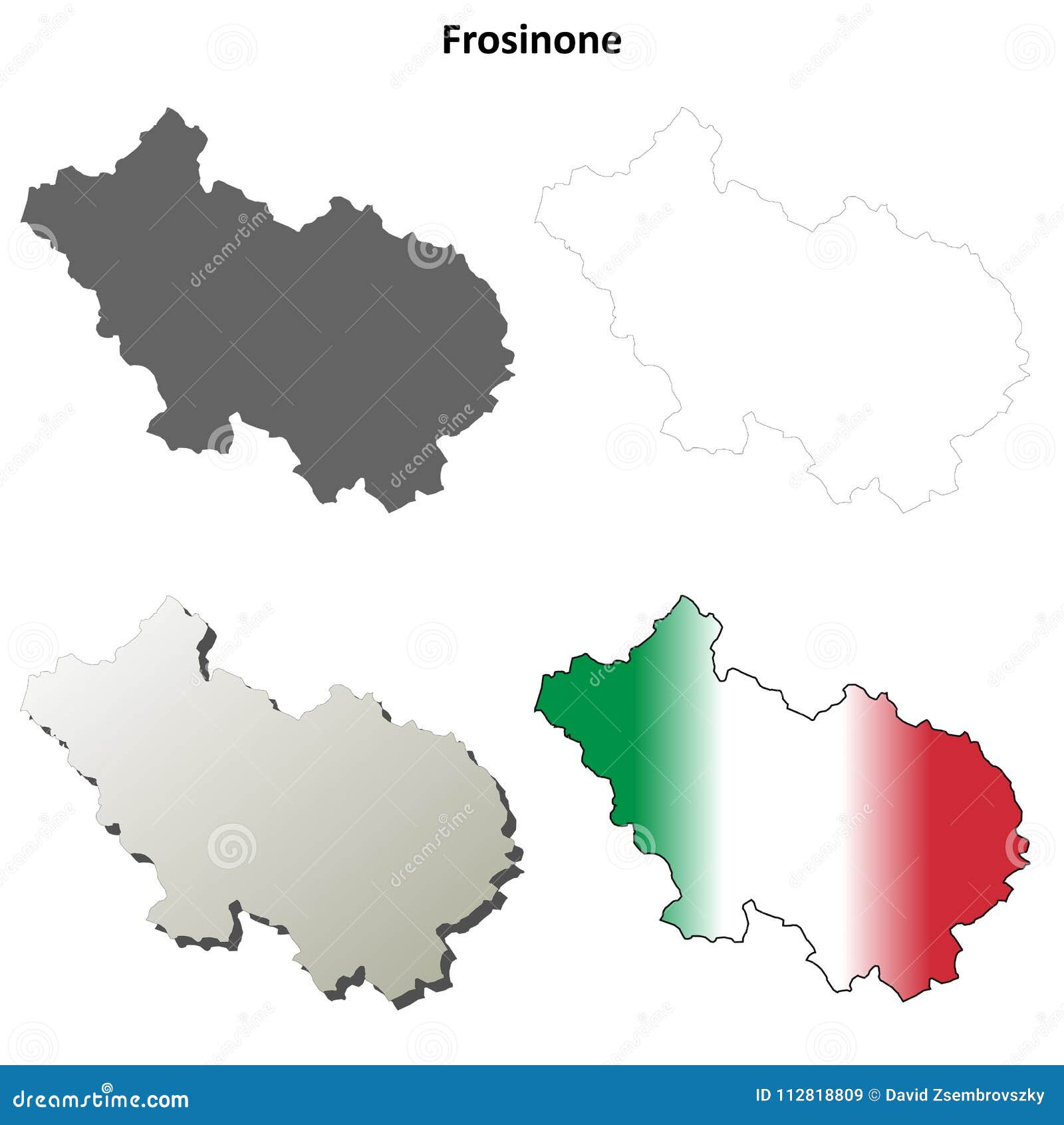 Frosinone Province Italy, Italian Republic, Lazio Region Map Vector ...
