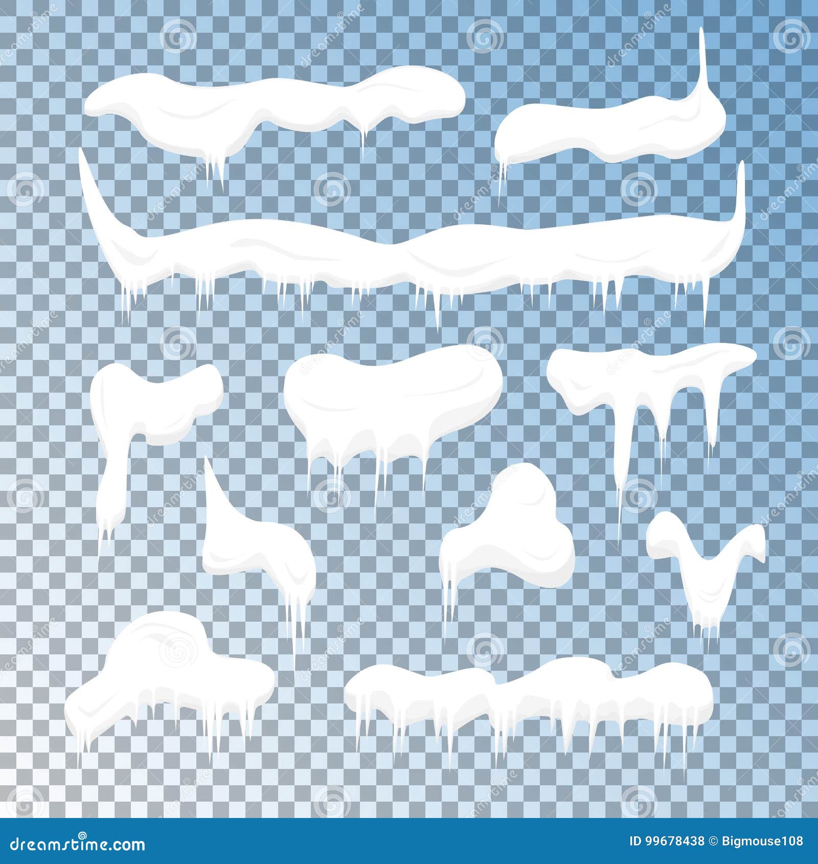 Frost Cold Snow Caps Set. Vector Stock Vector - Illustration of design ...