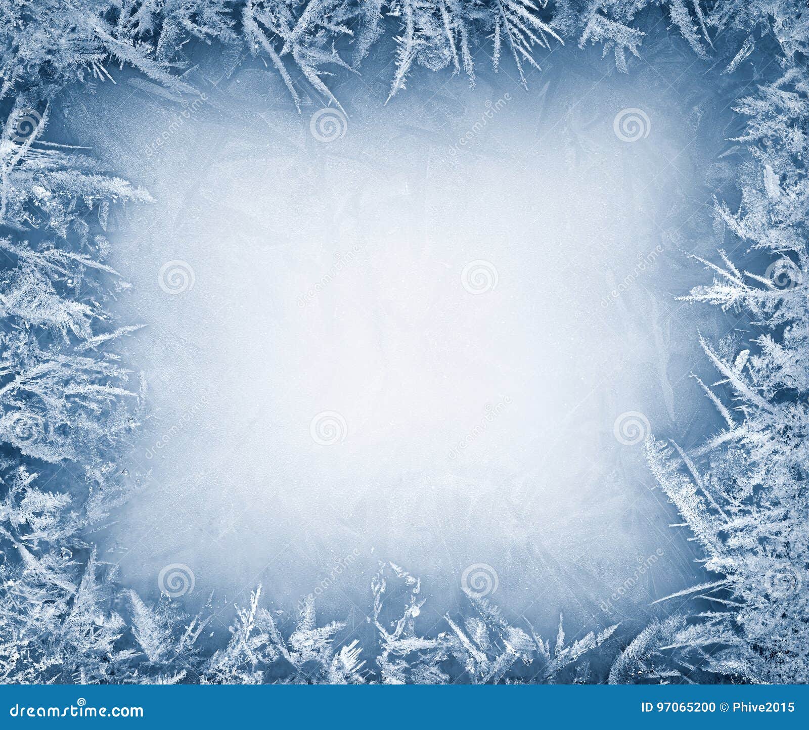 Frost Crystal Border on Ice Stock Photo - Image of frosty, merry: 97065200