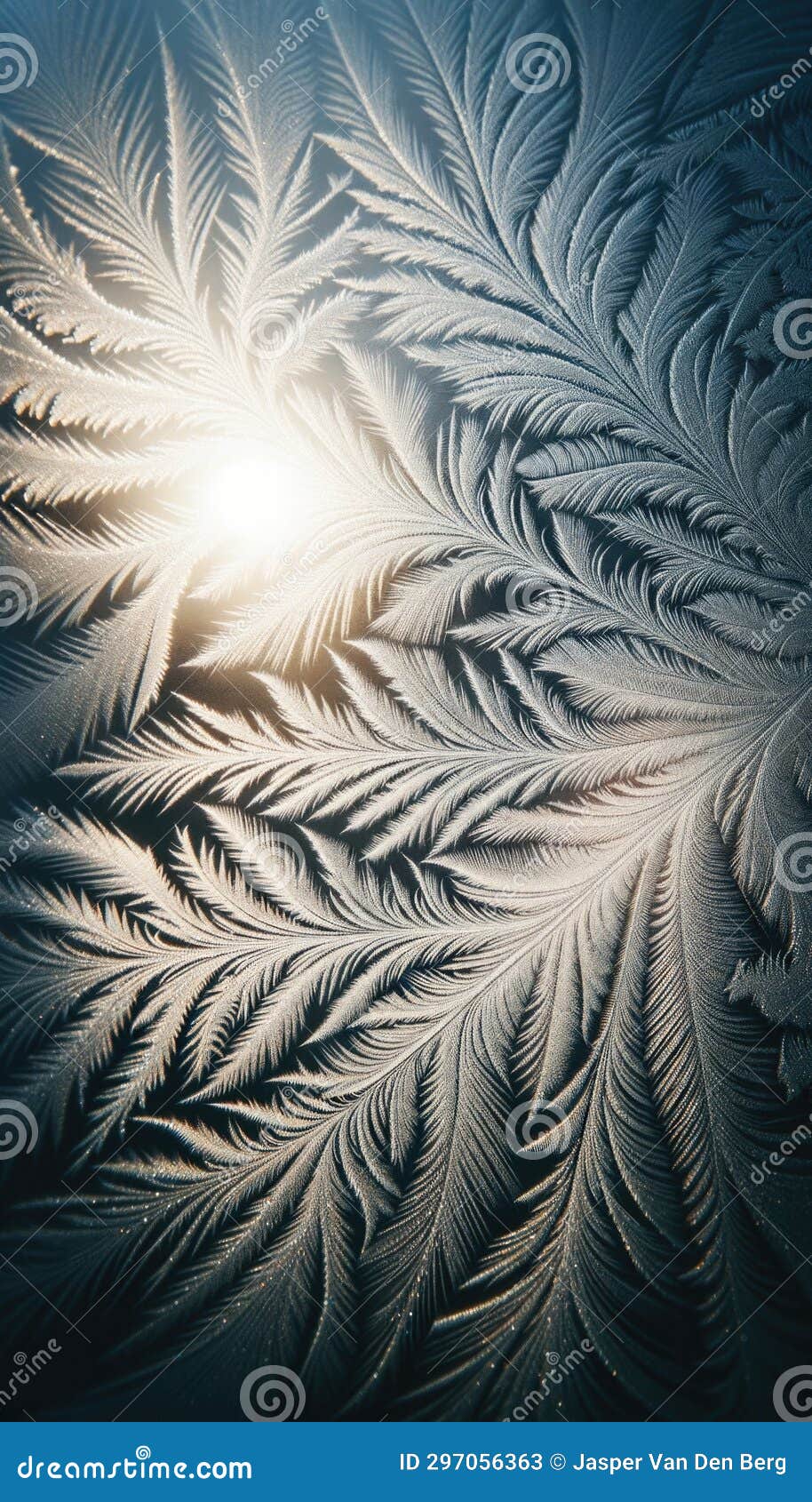 Frost Feather Patterns on Glass, AI Generated Stock Illustration ...