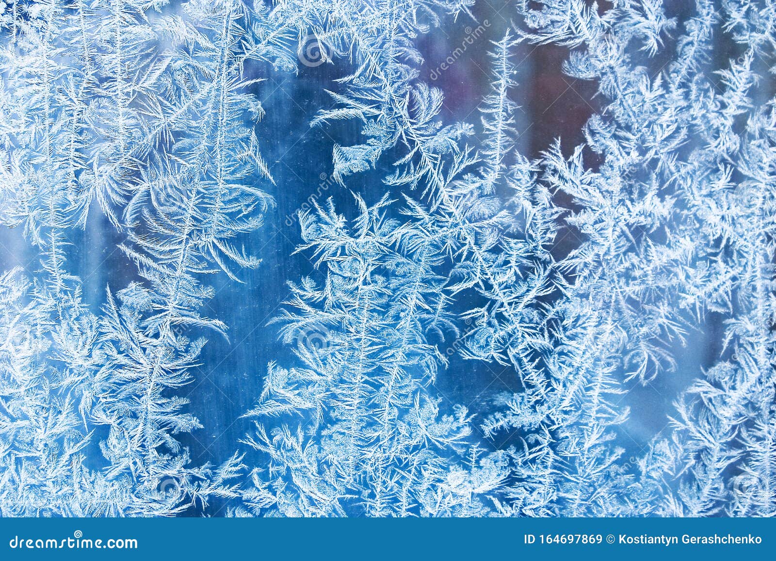 Frost on the Glass Background Stock Image - Image of border, blue ...
