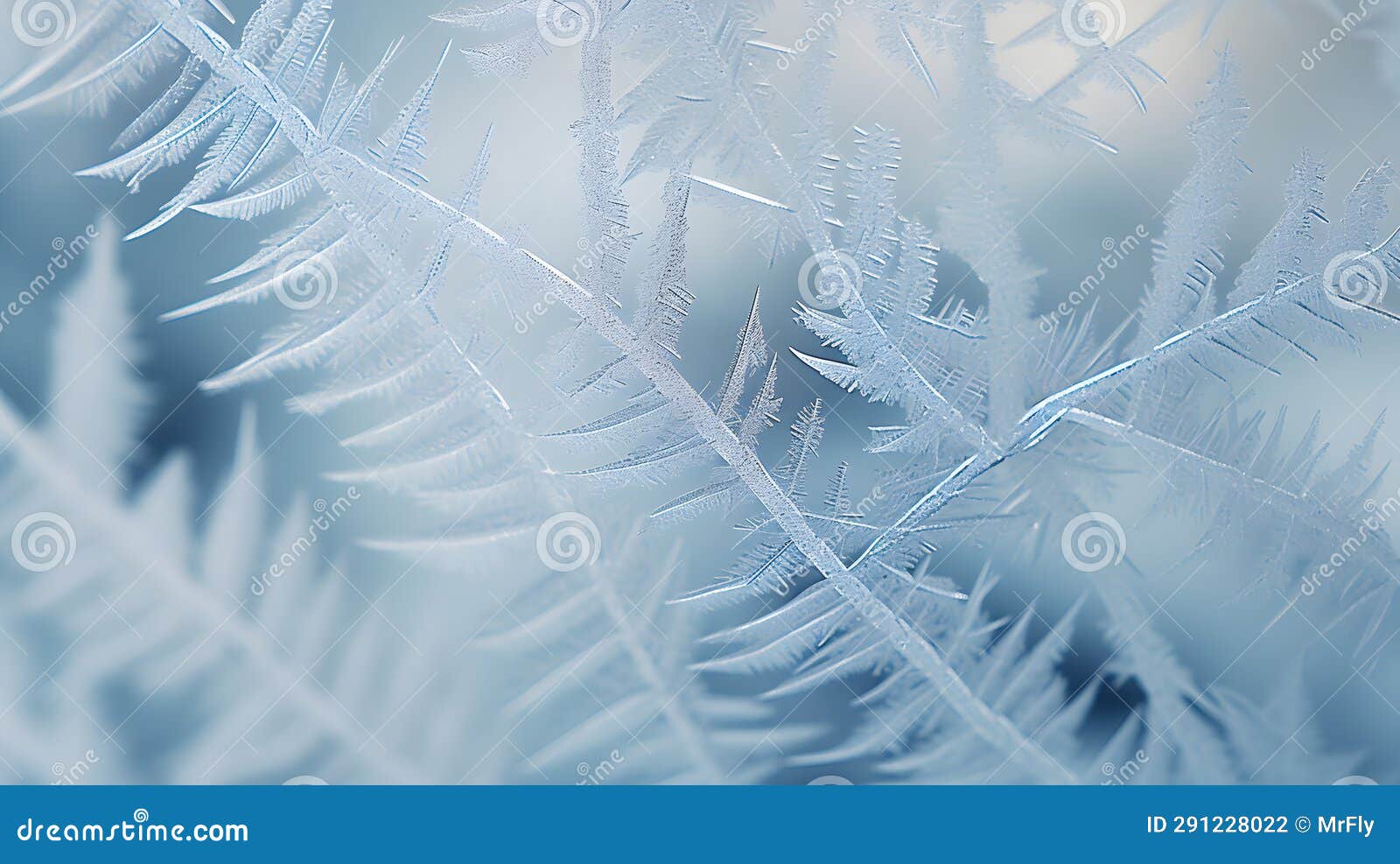 Frost, Ice Crystals Formed on the Glass Stock Illustration ...