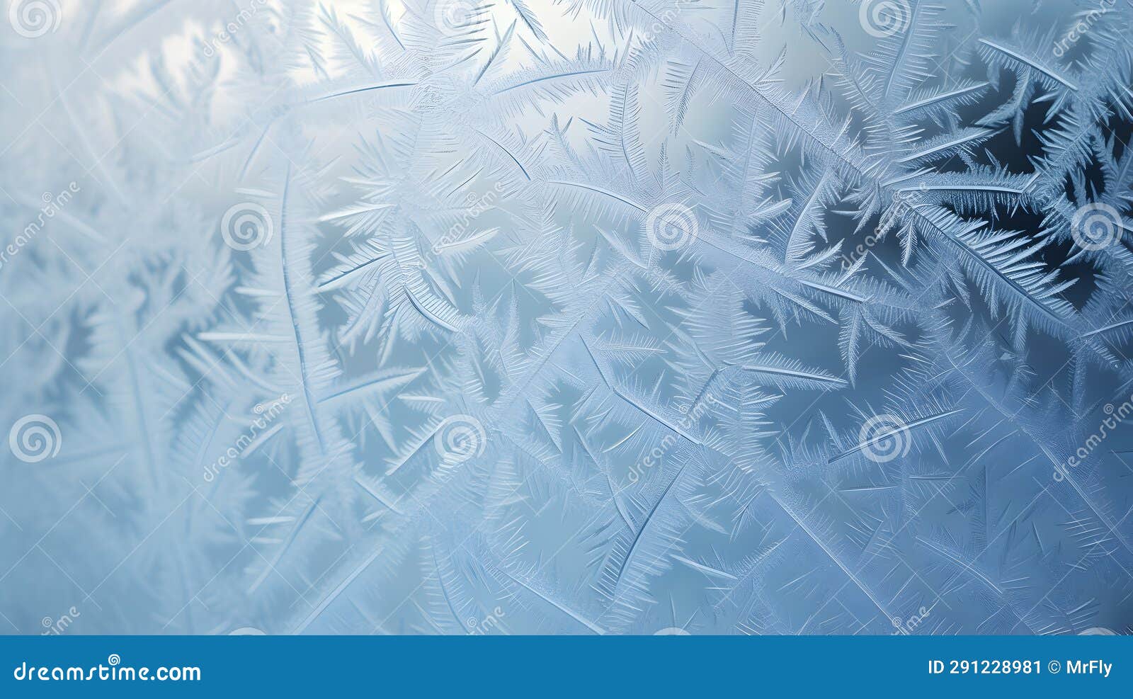 Frost, Ice Crystals Formed on the Glass Stock Illustration ...