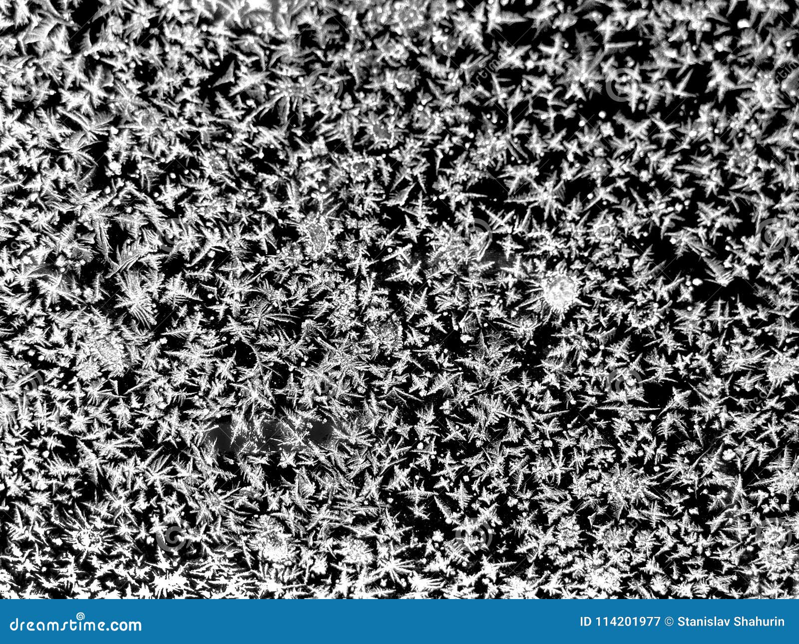 Frost Ice Pattern on the Black Glass Stock Image - Image of nature ...