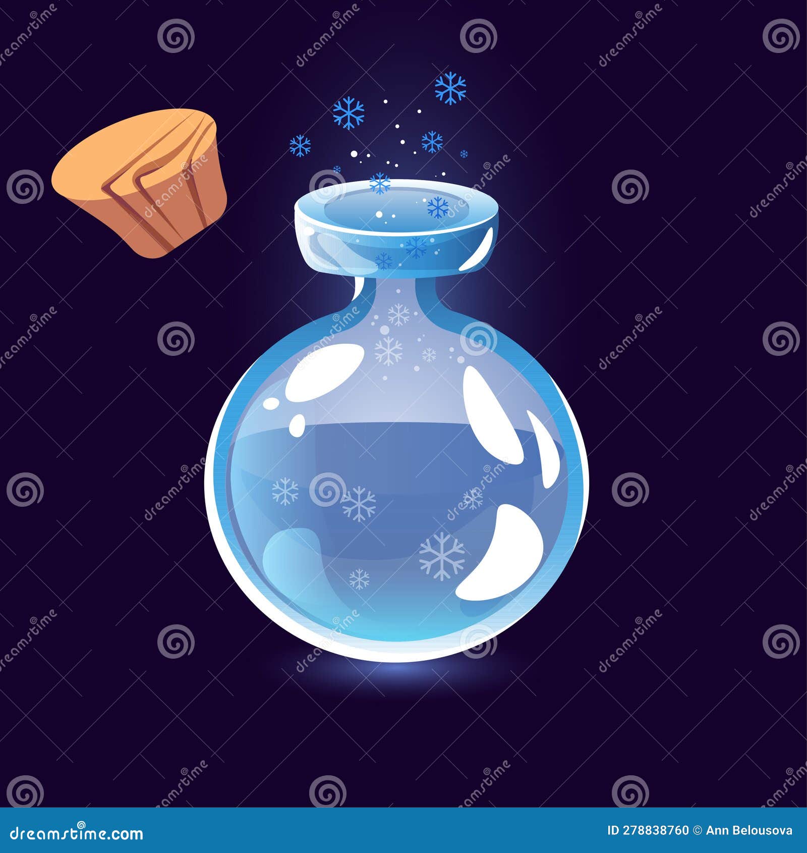 Frost Potion with Snowflakes Cold Mix Corked Stock Vector ...