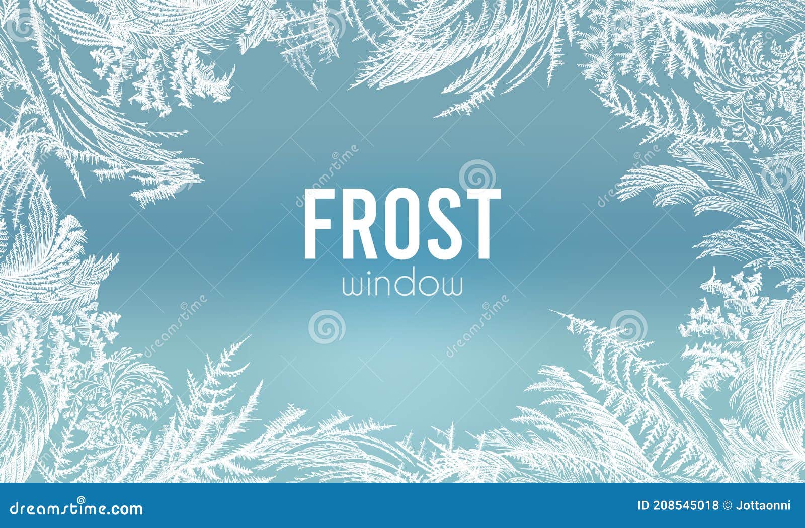 Frost Ice Window Pattern, Winter Christmas Design Frame, Fresh Cool ...