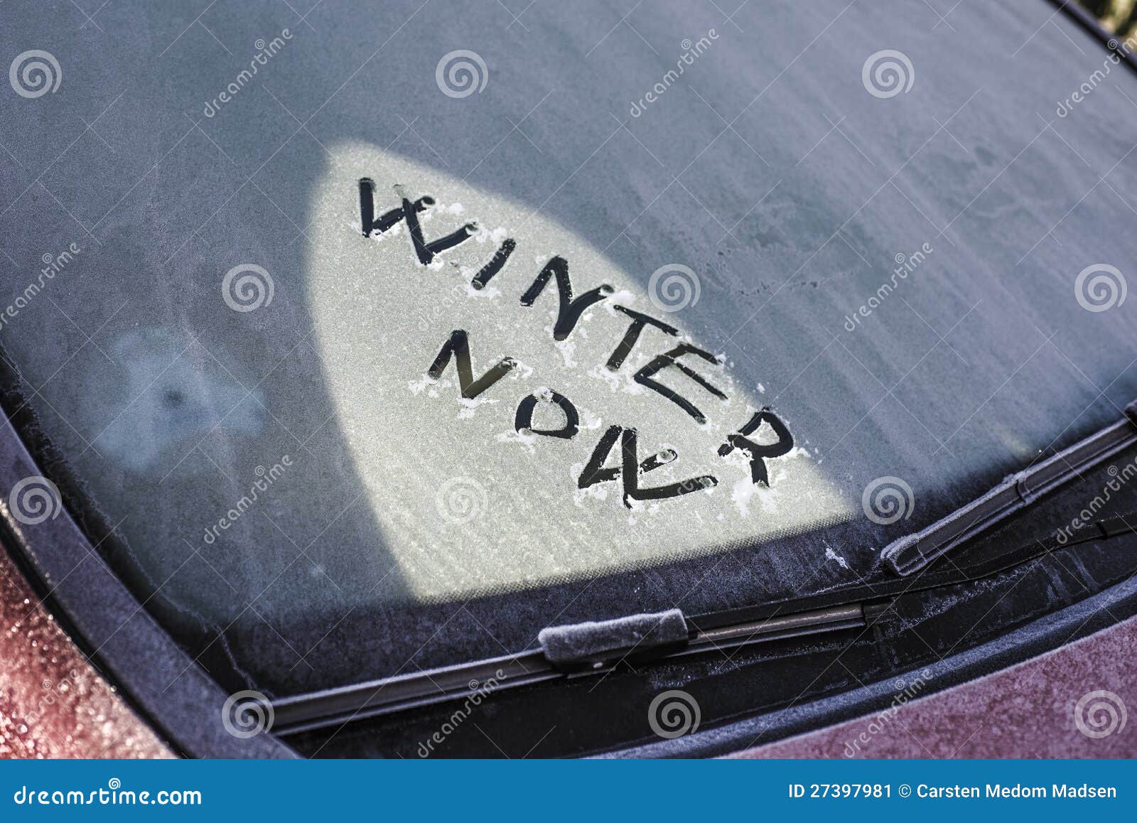 Frost and Text on Windshield Stock Image - Image of cold, text: 27397981