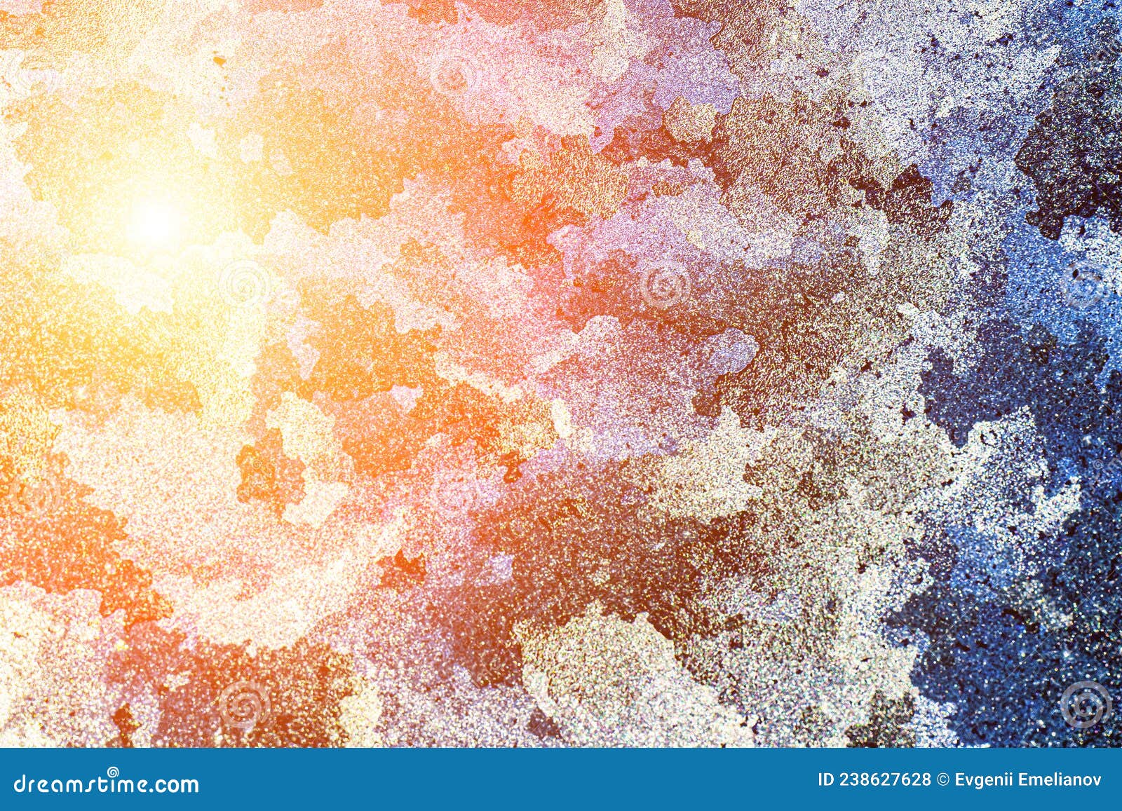 Frost Texture. Frozen Glass Surfaces Blue Ice Sheet With White Marks ...