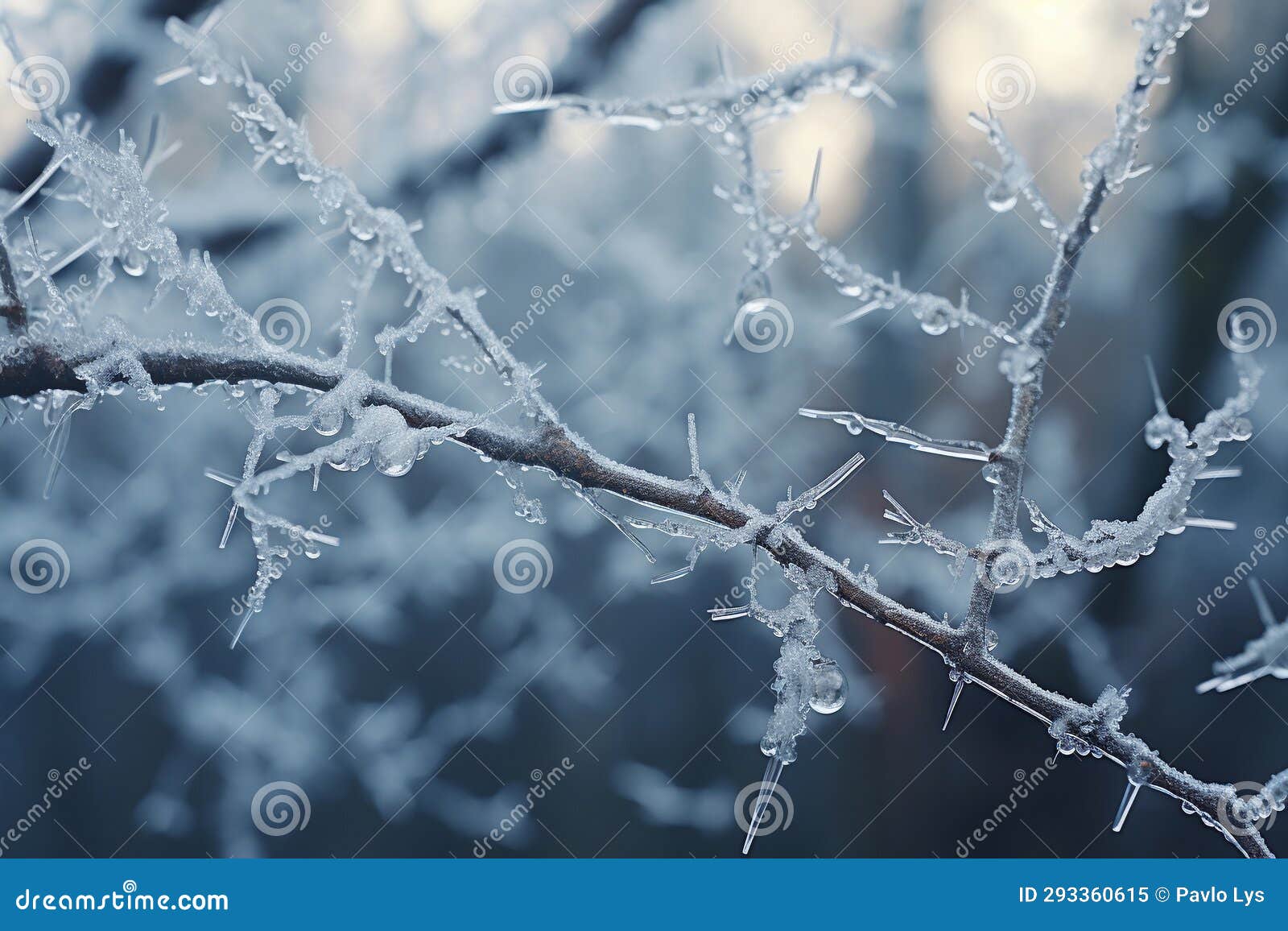 Frost and Frost on Trees and Plants Stock Illustration - Illustration ...