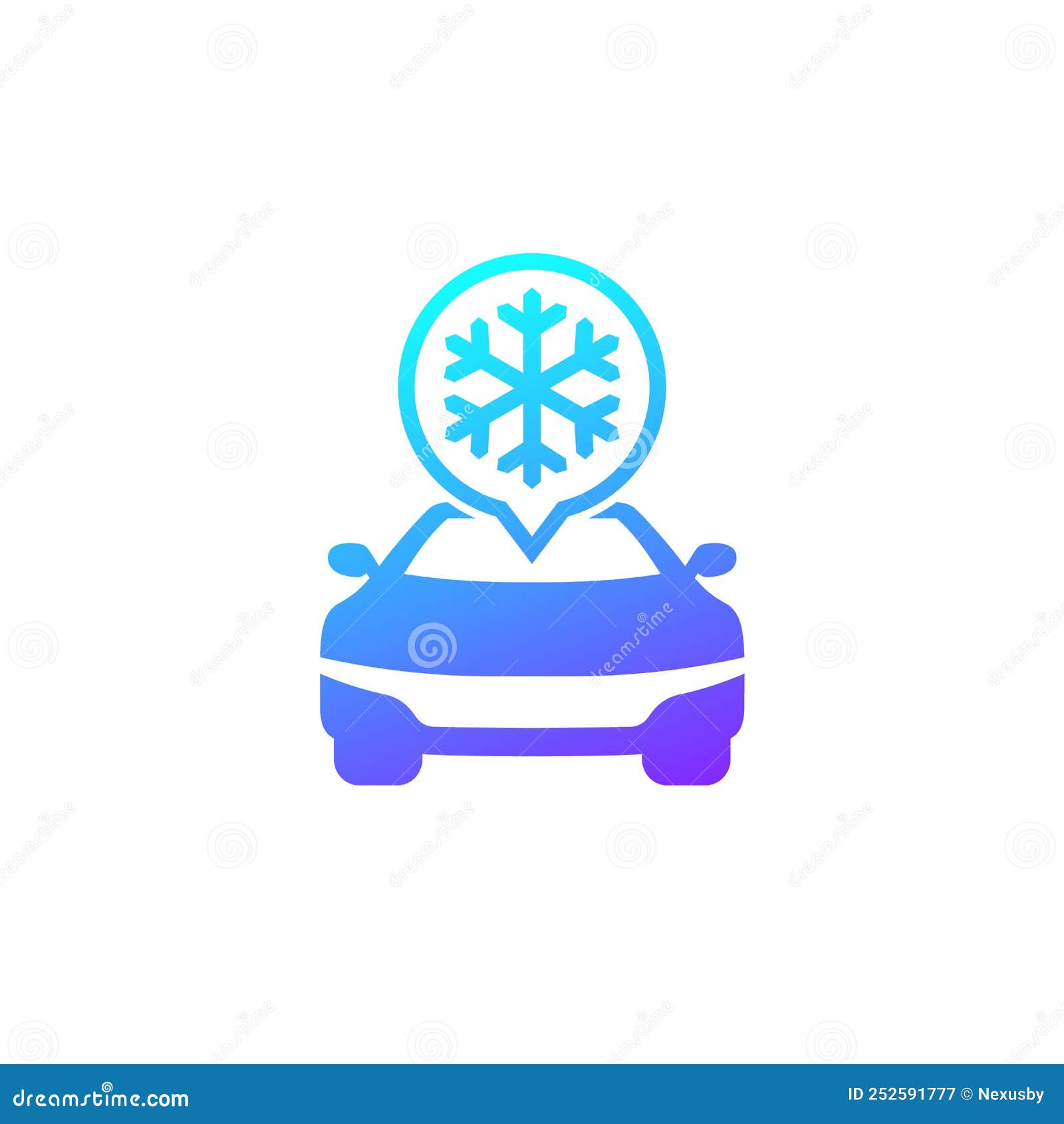 Frost Warning Icon with a Car Stock Vector - Illustration of automobile ...