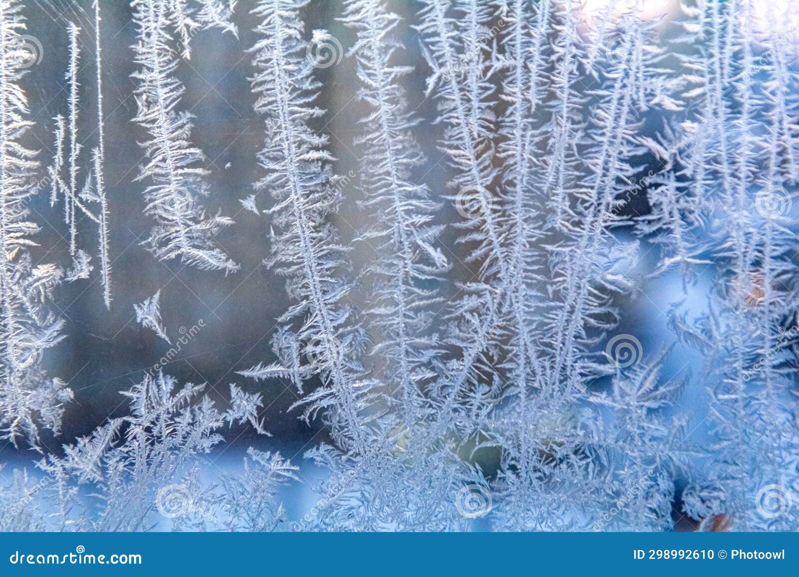 Frost on a Window on a Cold Winter Day. Frost Texture on Glass Stock ...