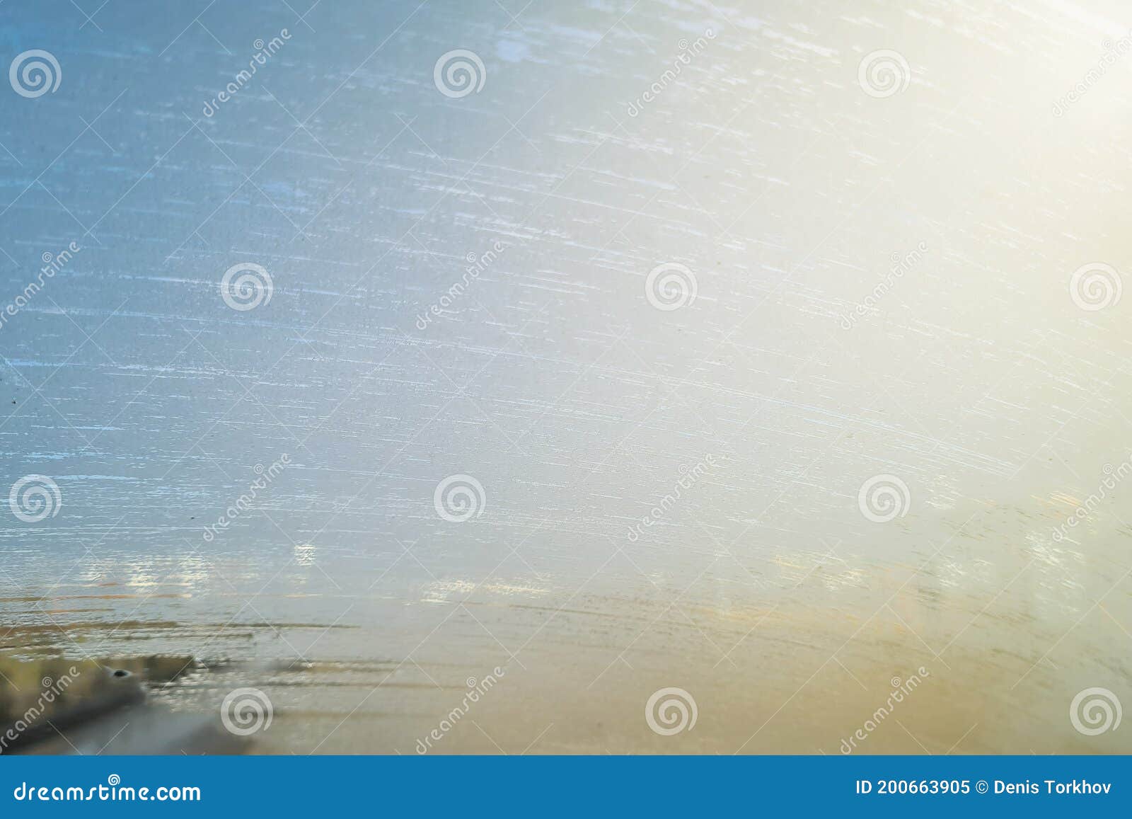 Frost on the Windshield of the Car while Driving on the Highway ...