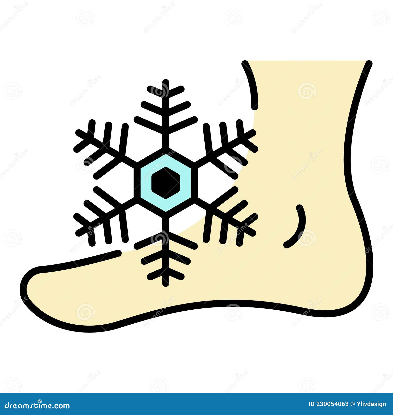 Frostbite Foot Icon Color Outline Vector Stock Vector - Illustration of ...