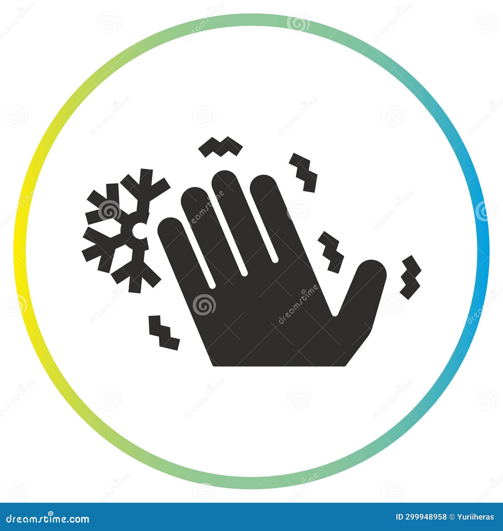 Frostbite Limb Icon, Frozen Hand, Flat Symbol Stock Illustration ...