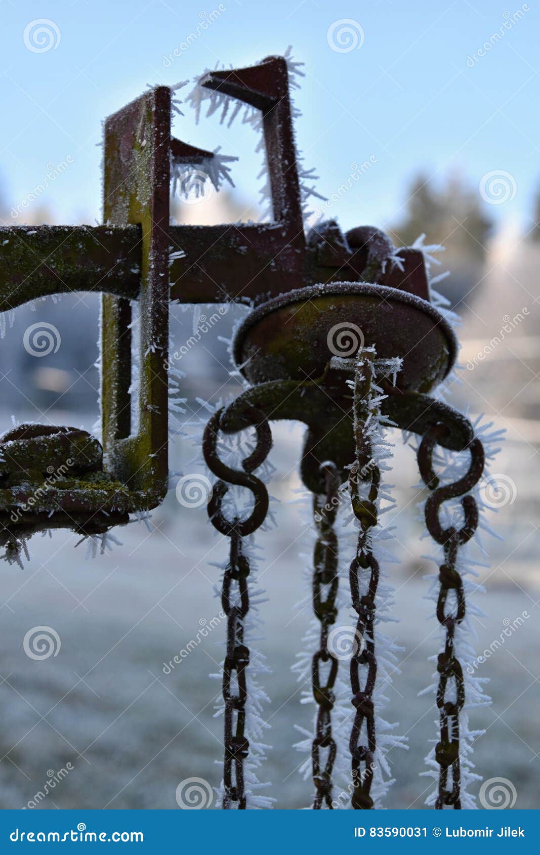 Frostbitten old weight. stock image. Image of background - 83590031