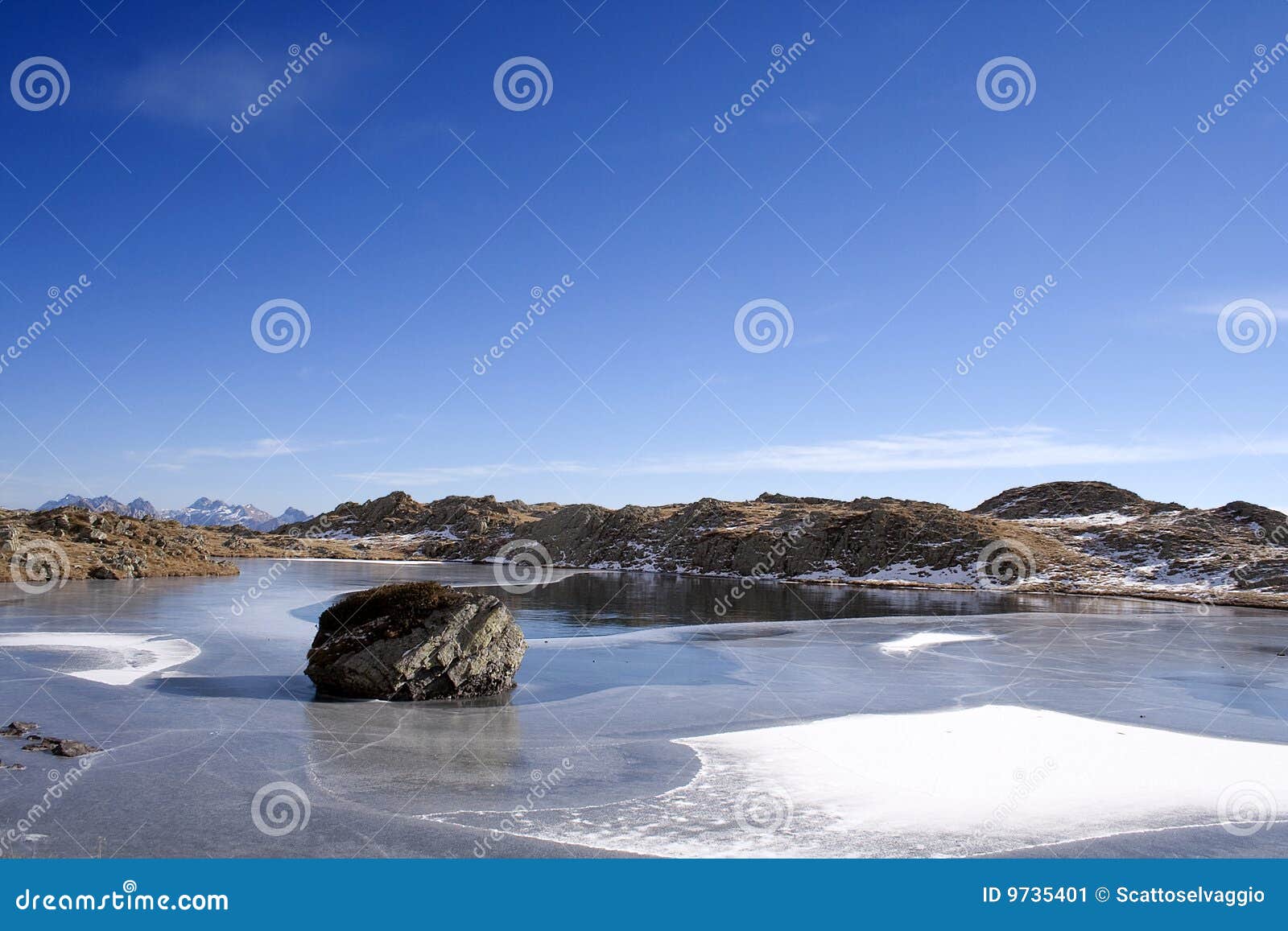 Frosted alpine lake stock image. Image of water, blue - 9735401